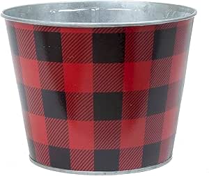 Amazon.com : Black and Red Buffalo Check Pattern Planter Multi Color ...