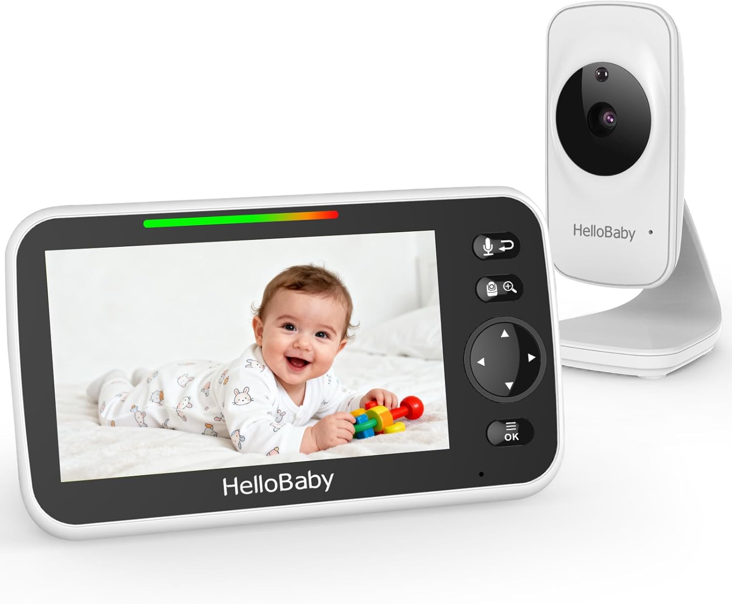 HelloBaby 5" Baby Monitor,30-Hours Battery Life Baby Camera,Baby ...