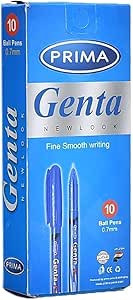 Prima Genta Ball Pen Fine Smooth Writing, Liquid Fluid Ink 0.7 mm Pack ...