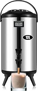 Amazon.com | Insulated Beverage Dispenser Hot Beverage Dispenser Stainless Steel Cold and Hot ...