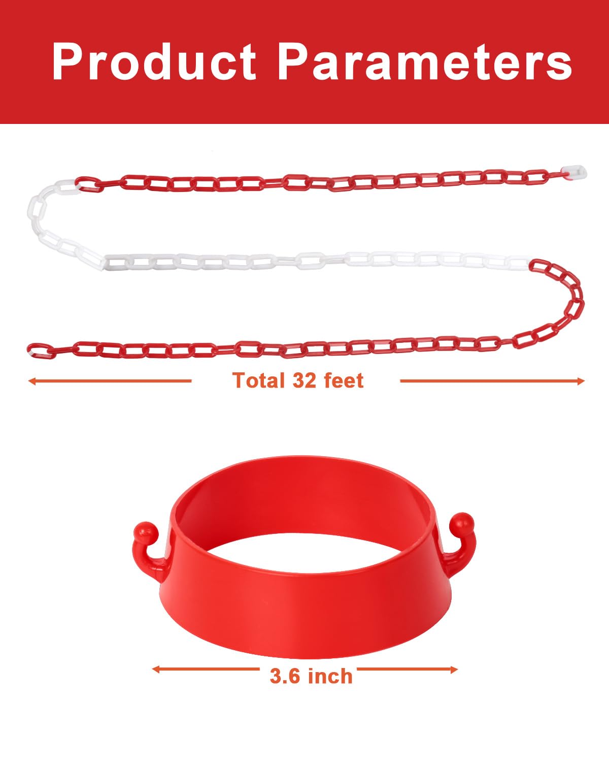 Snapklik.com : Plastic Safety Chain Barrier 32 Feet