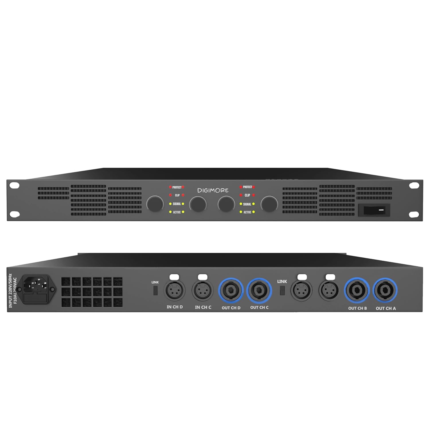 DIGIMORE 2000W Class-D Amplifier | 4 Channel Amplifier | 500W x 4 ...