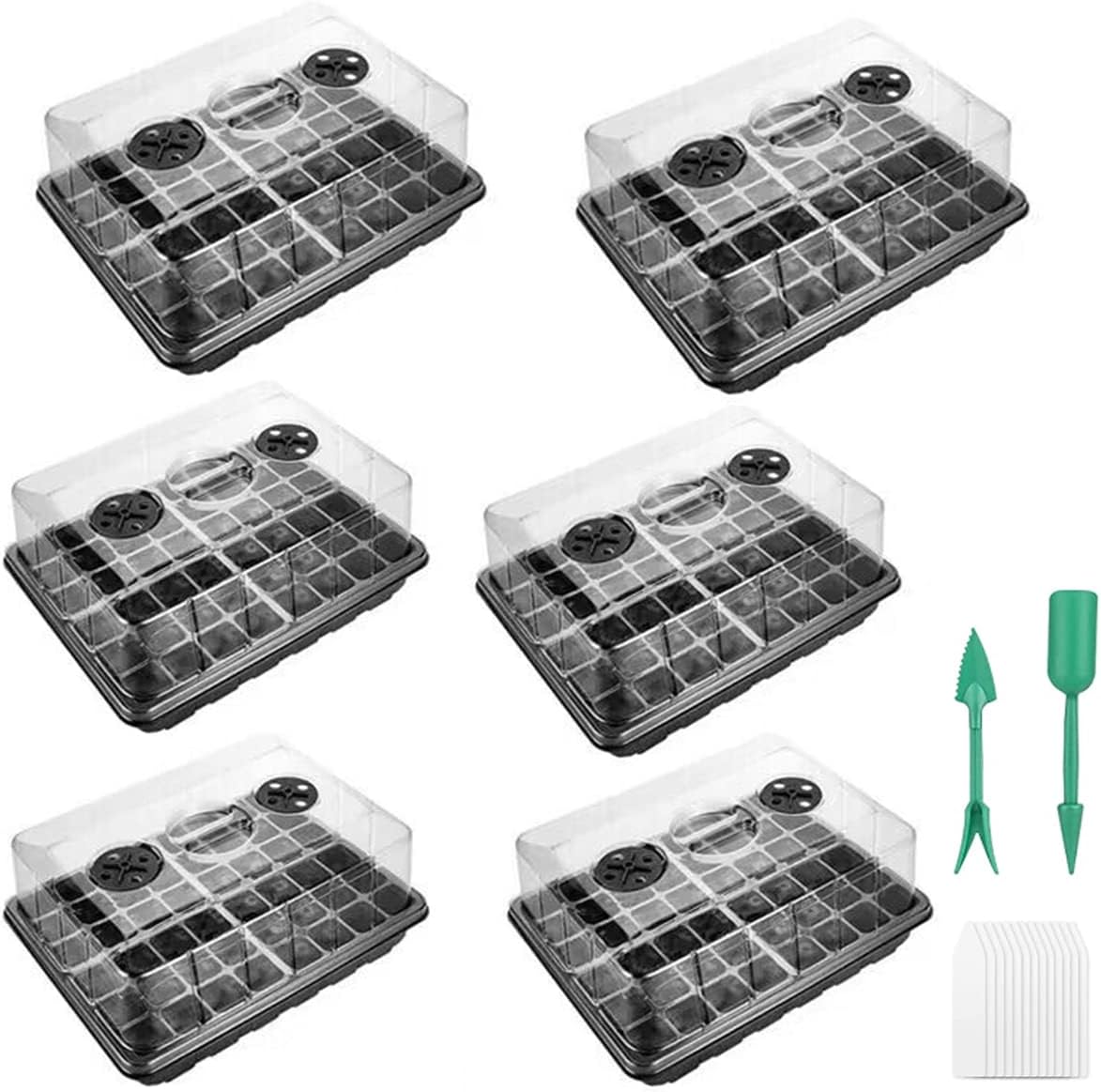 6Pack Seed Trays for Seedlings Reusable Seed Trays with Lids Propagator ...