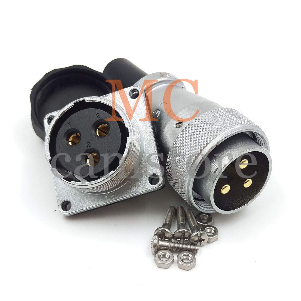 Weipu Ws28 3pin Panel Mount High Voltage Power Cable Connector ...