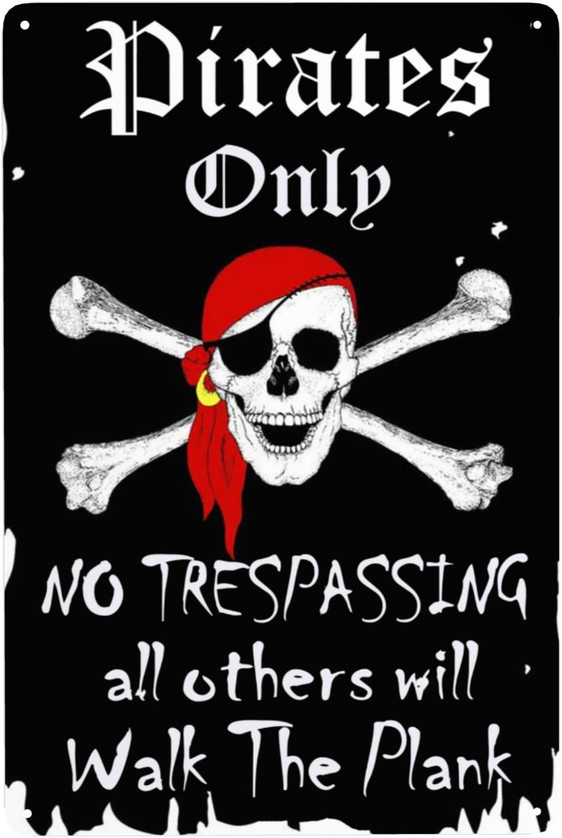 Amazon.com : Pirate Theme Pin Signs Decor 12"x8" Metal Sign Pirates ...