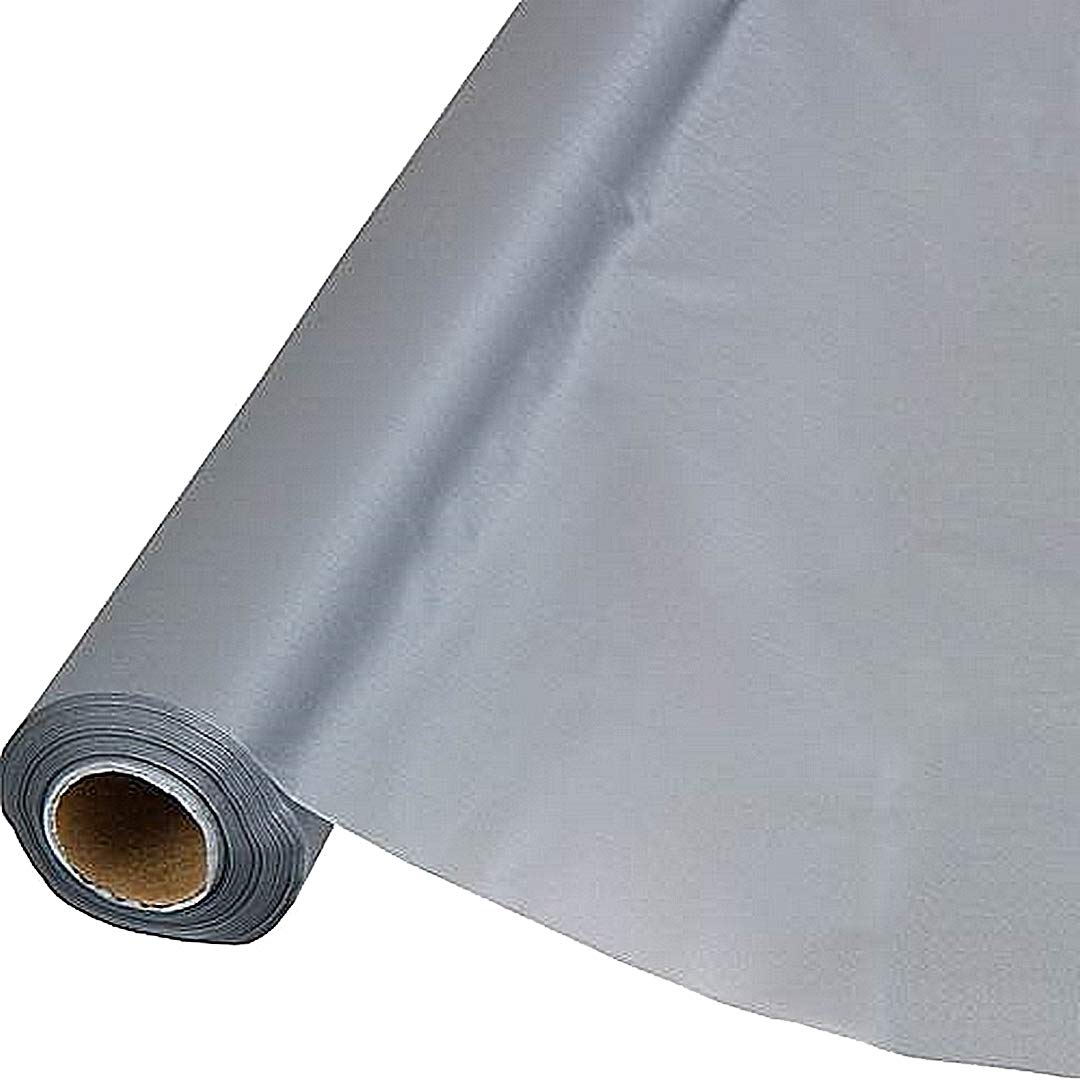 Silver 40" X 100 Ft Heavy Duty Banquet Roll Plastic Table Cloth