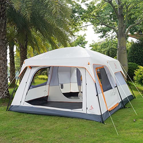 KTT Extra Large Big Cabin Tent 10-12 Person(B),2 Rooms,Straight Wall,3 ...