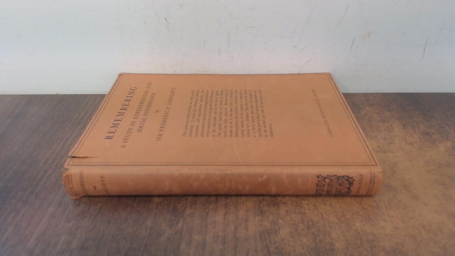 Remembering A Study In Experimental Social Psychology: Frederic Charles ...