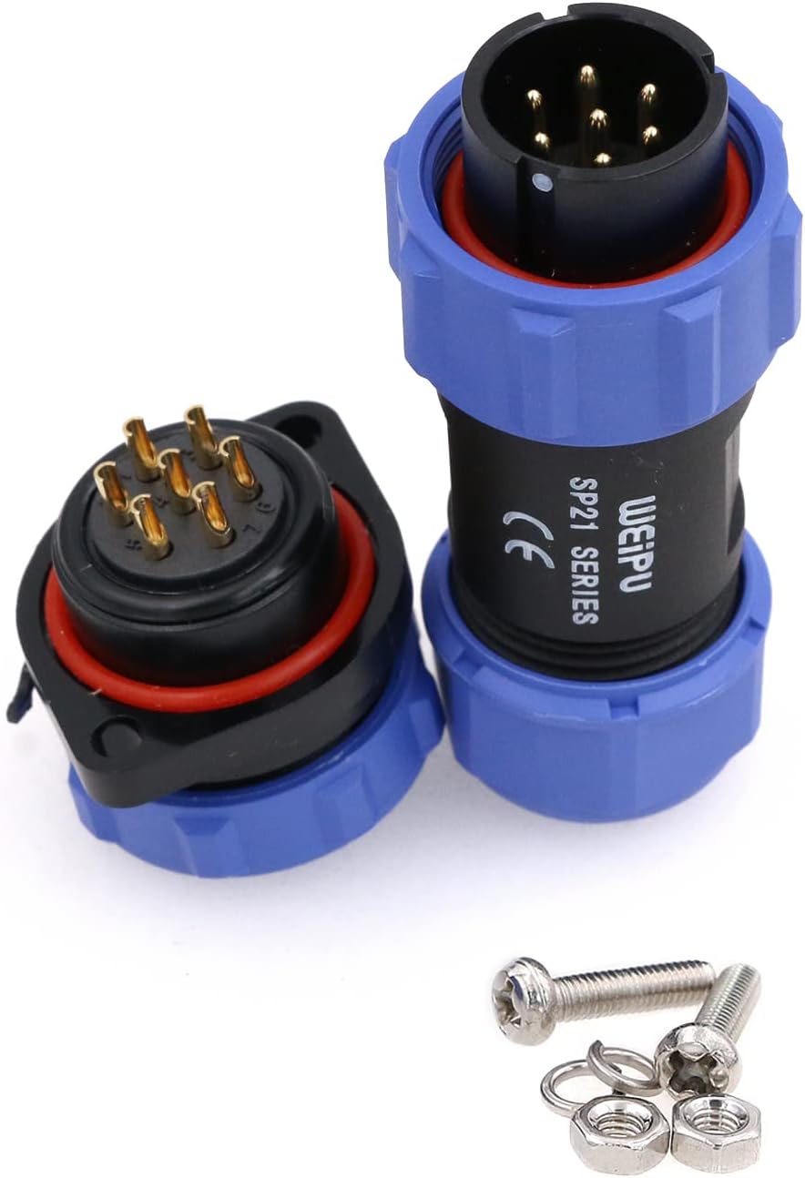 Amazon.com: Eonvic Weipu SP21 2-12 Pin Male Plug Female Socket Flange ...