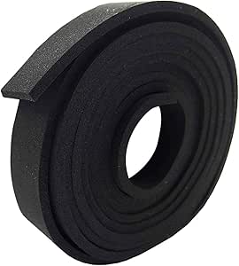 Neoprene Foam Strip Roll by Dualplex, 1" Wide x 10' Long x 1/8" Thick, Non Adhesive Weather Seal ...