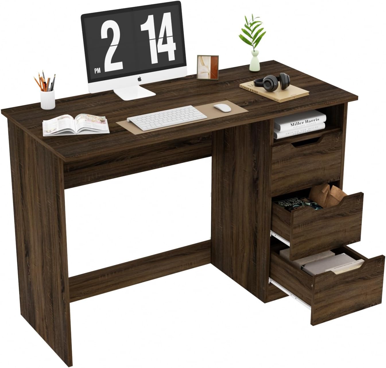 FL Escritorio de computadora, escritorios de Oficina de 40 Pulgadas con 5 cajones, Mesa de ...