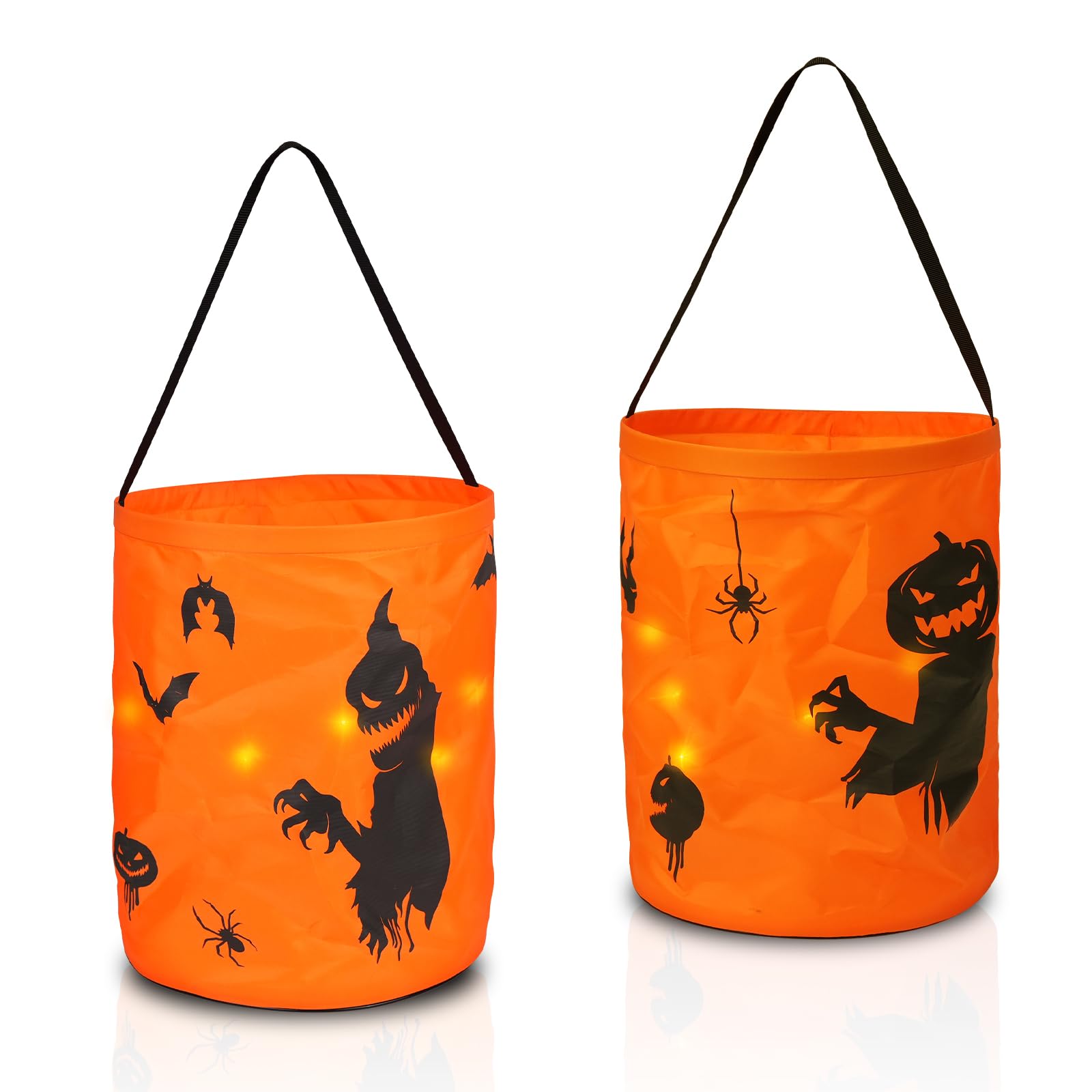 Amazon.com: vazak 2 Pieces LED Light Halloween Candy Bags Light Up ...
