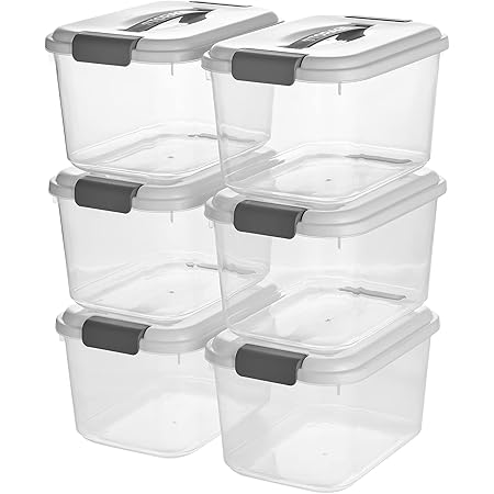 Amazon.com - Wekioger 6 Quart Versatile Storage Organizer Plastic Bins ...