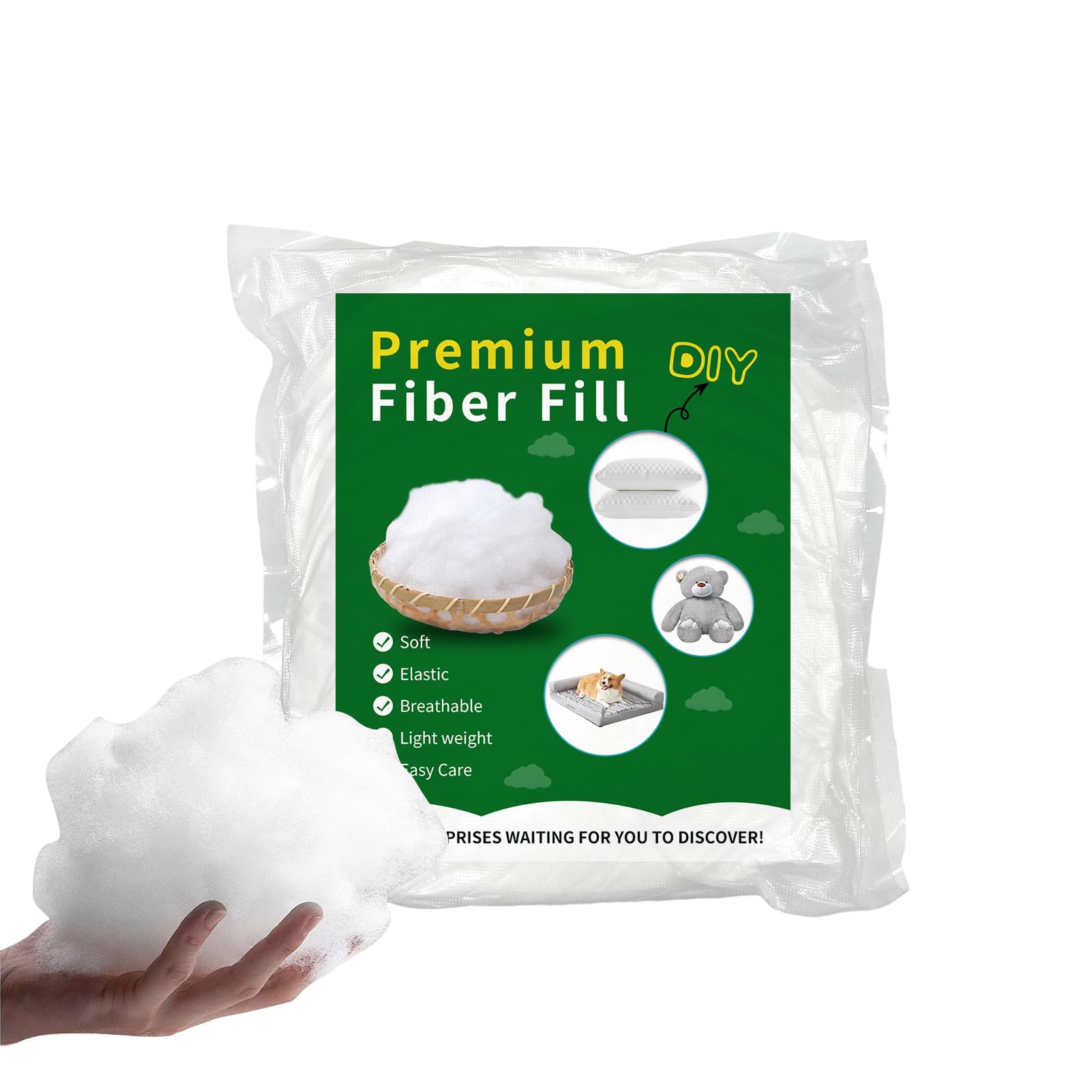Snapklik.com : Polyfill Stuffing Fiber Fill 100g/0.22lb,Premium ...