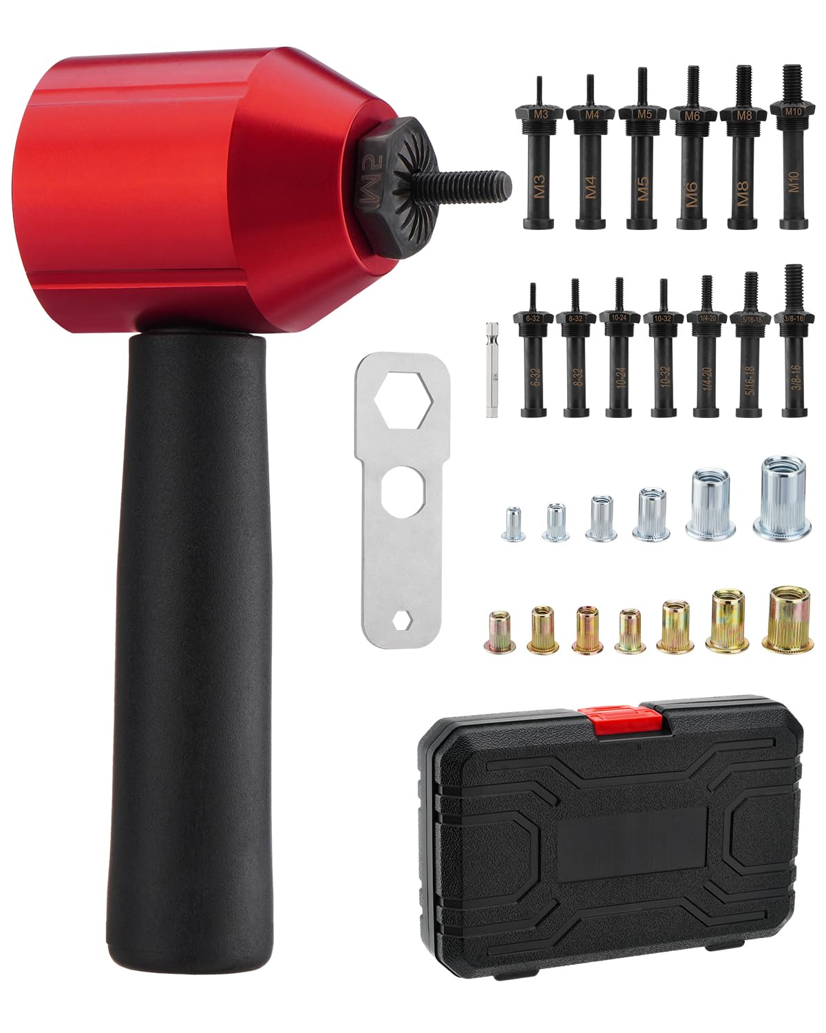 Amazon.com: TRUCFUSION Rivet Nut Drill Adaptor Tool Kit with 290 pcs ...