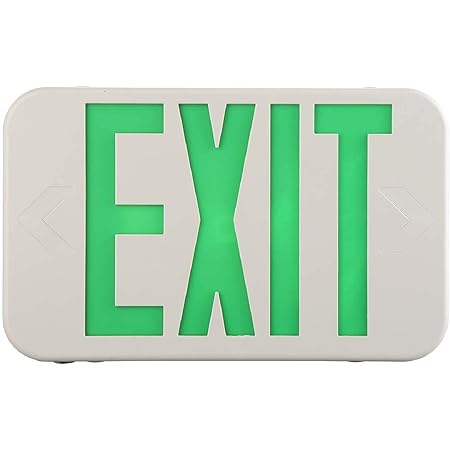 SPECTSUN 1PACK LED Exit Sign with Battery Backup, Green Exit Light ...