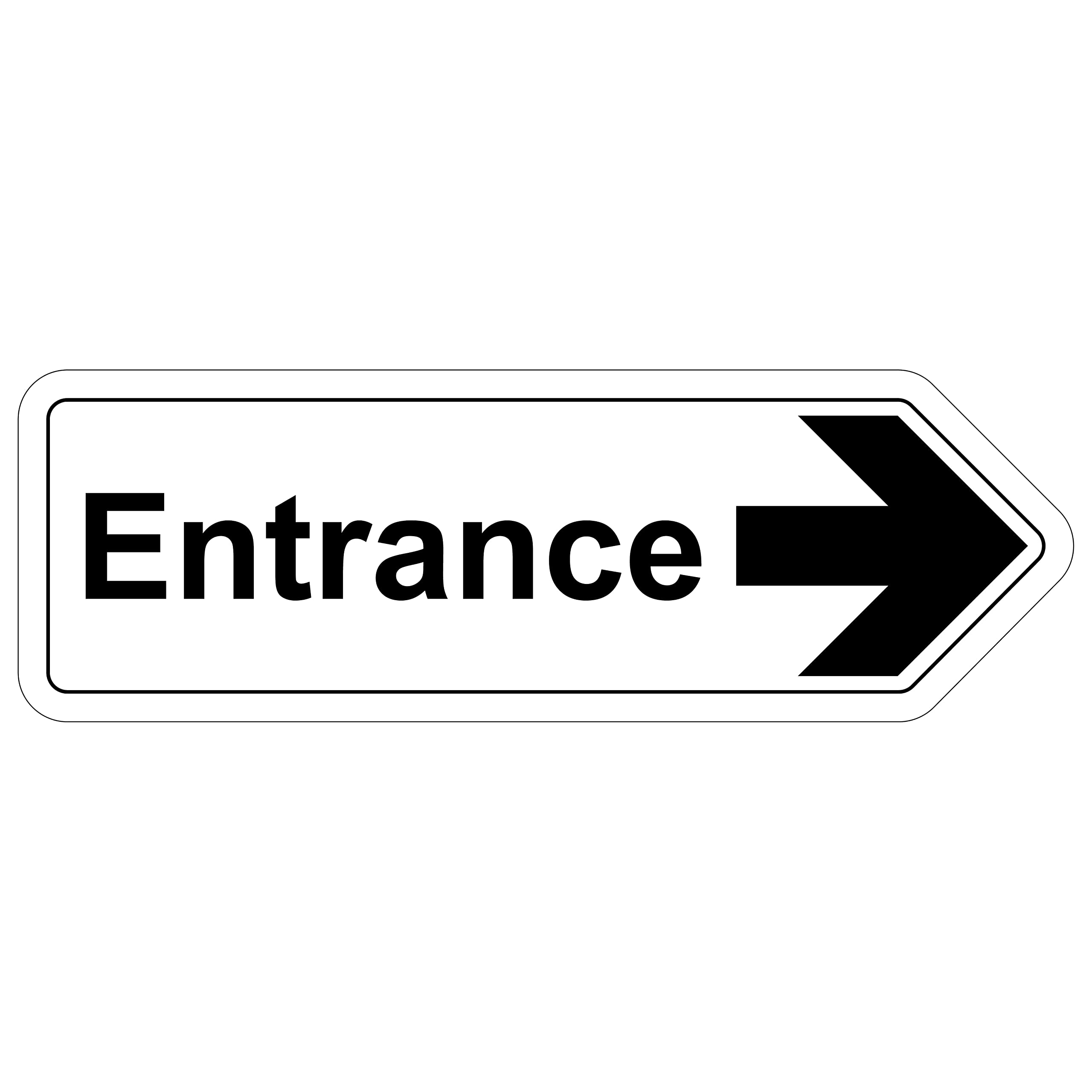 V Safety Shaped Safety Sign - Entrance Arrow Right - 300X100-1MM Rigid ...