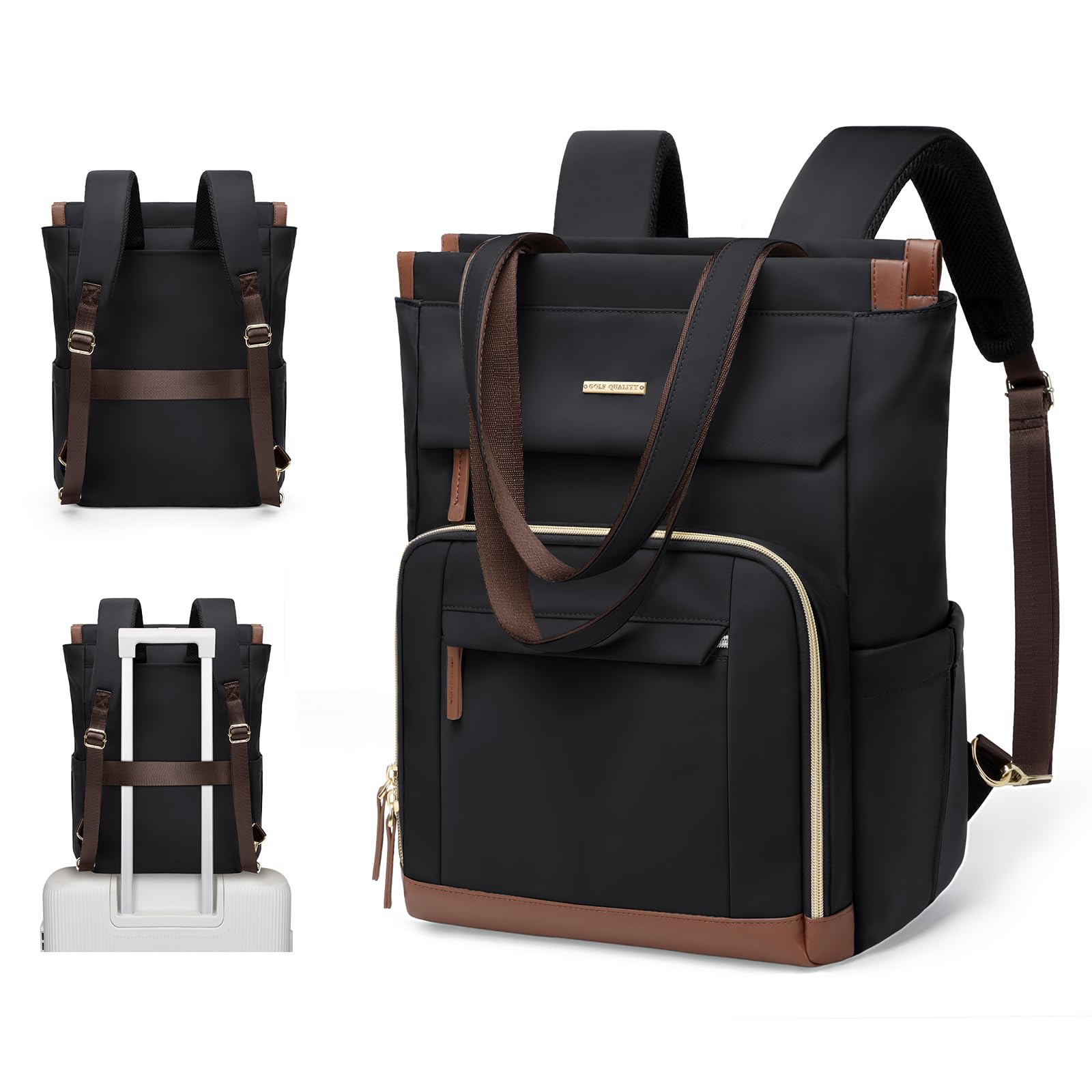 Amazon.com: GOLF QUALITY Convertible Daypack Laptop Backpack for Women Men Carry on Tote ...