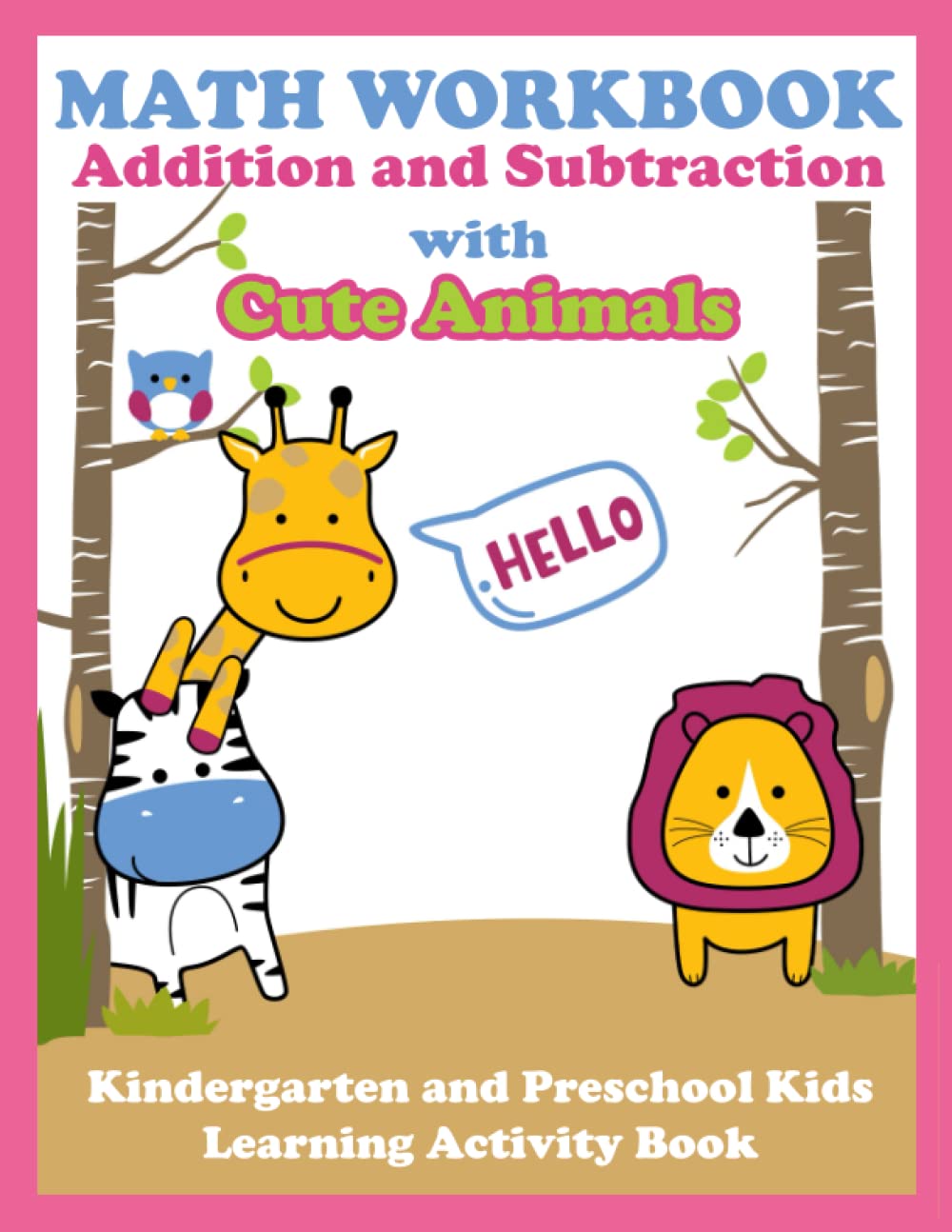 Buy Math Workbook Addition and Subtraction with cute animals ...