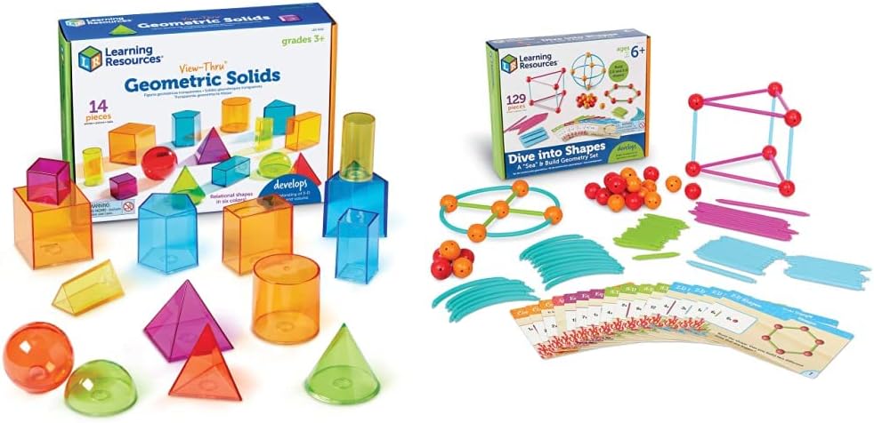 Amazon.com: Learning Resources View-Thru Geometric Solids, Dive into ...
