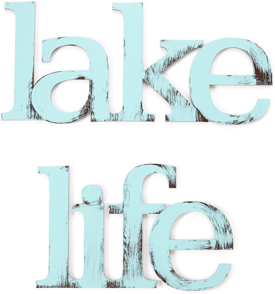 Amazon.com: Letter2Word Wall Decor - Lake Life Original Word Wall Art ...