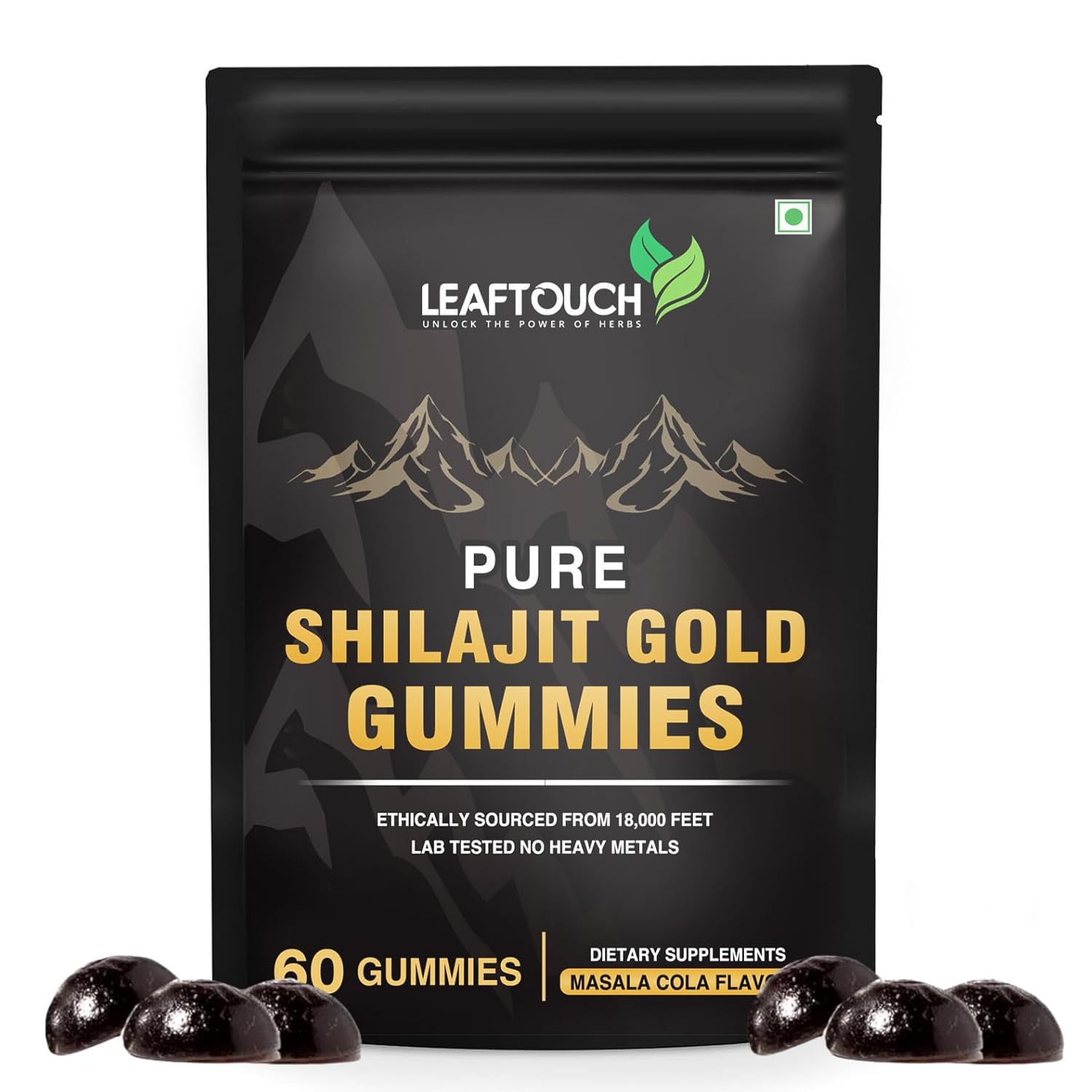 LEAFTOUCH Gummy de Shilajit Gold | Sabor Masala Cola | 60 Gomas ...