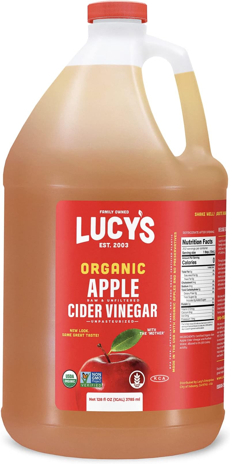 Amazon.com : Lucy's Family Owned - USDA Organic NonGMO Raw Apple Cider ...