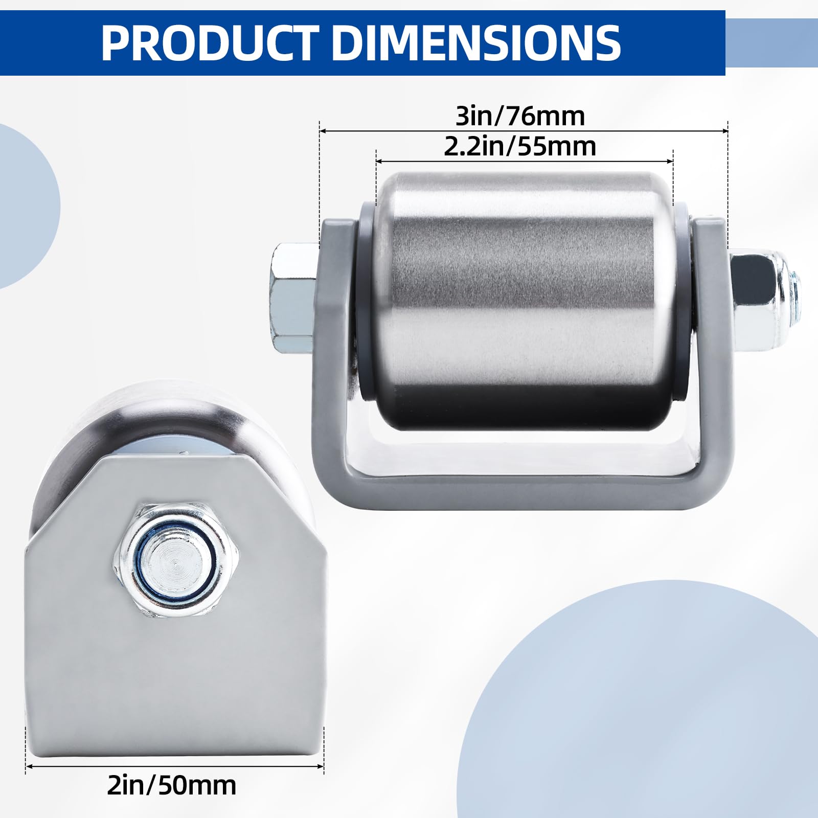 Snapklik.com : NORJIN 4 Pack 2-Inch Weld-On Trailer Skid Wheels Trailer ...