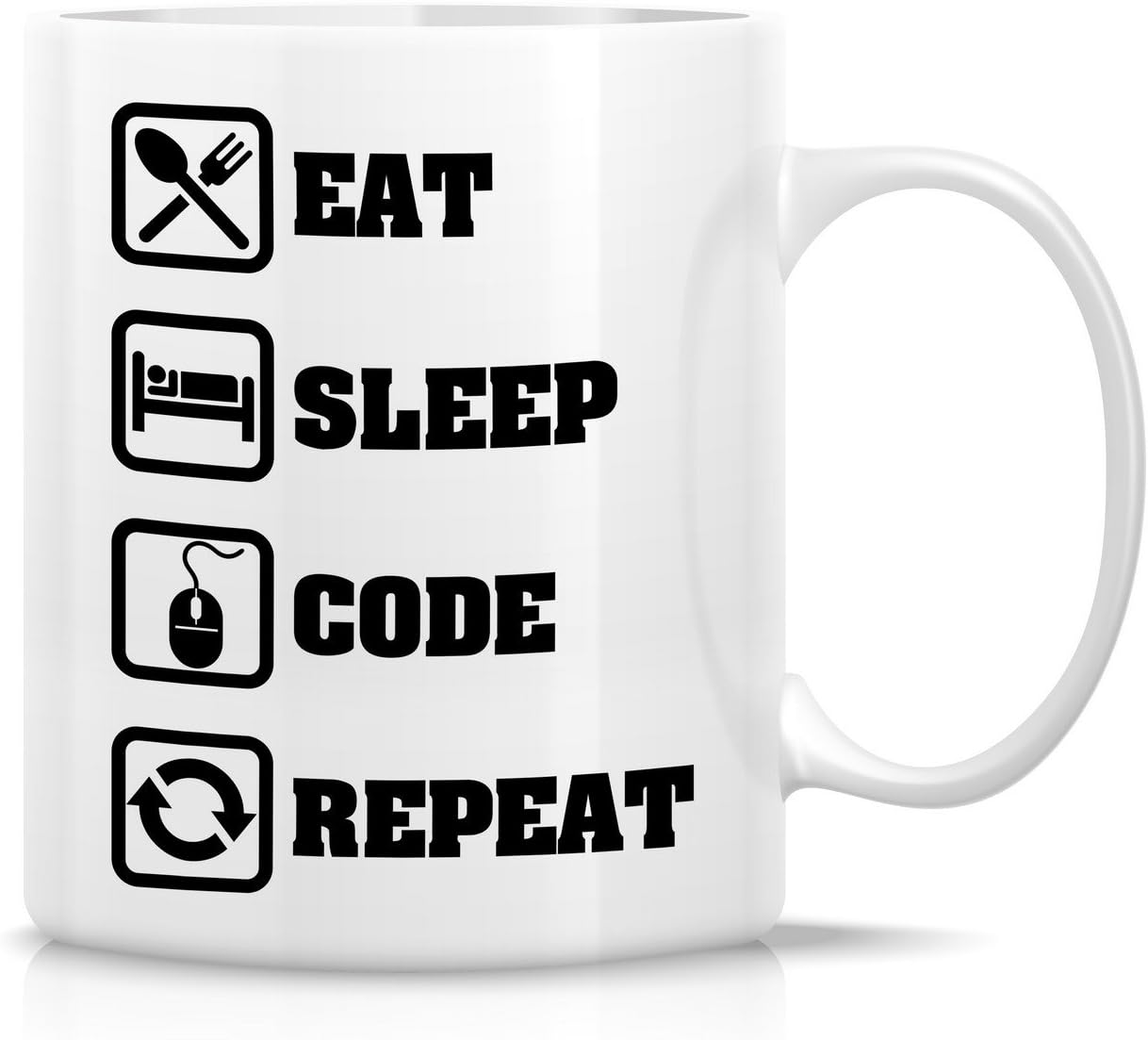 Amazon.com: Retreez Funny Mug - Eat Sleep Code Repeat Programmer ...