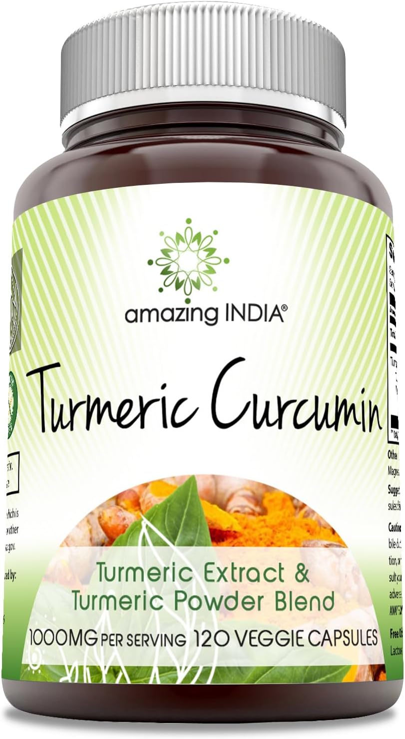 Amazon.com: Amazing India Turmeric Curcumin 1000 Mg Per Serving | 120 ...