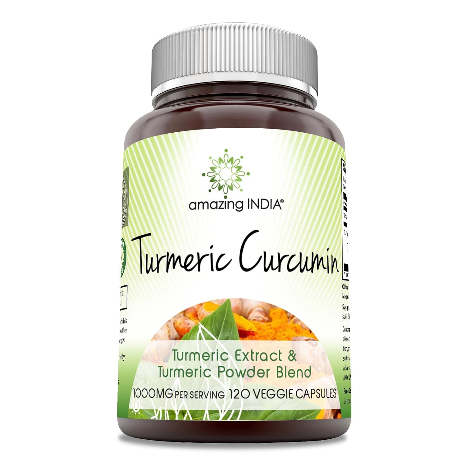 Amazing India Cúrcuma Curcumin 1000 Mg por Porção | 120 Cápsulas ...