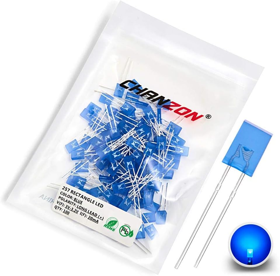 Amazon.com: Chanzon 100 pcs 2x5x7 Blue Diffused LED Diode Lights 257 ...