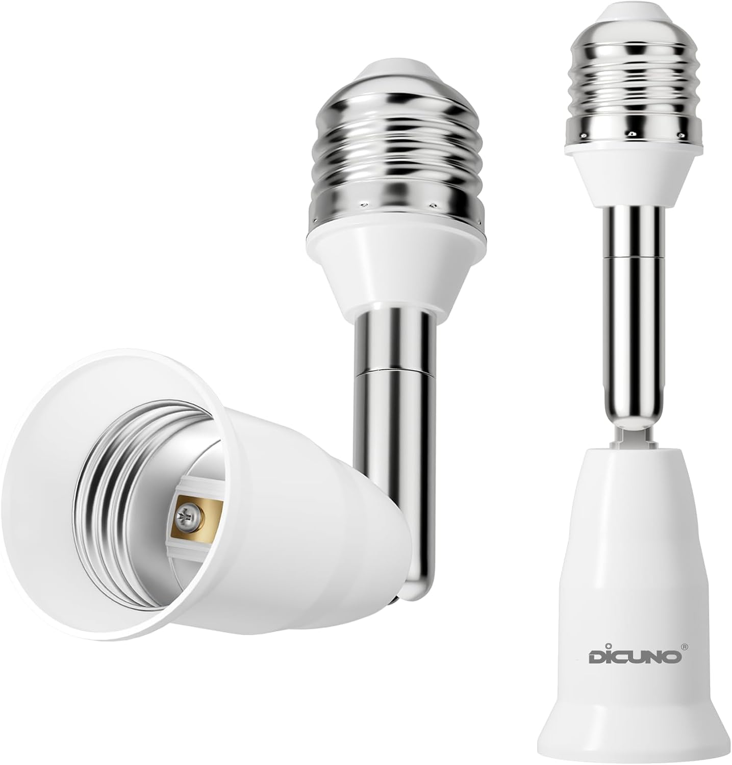 DiCUNO E26 Light Socket Extender, 4.5 Inch Extension, Adjustable Angled ...