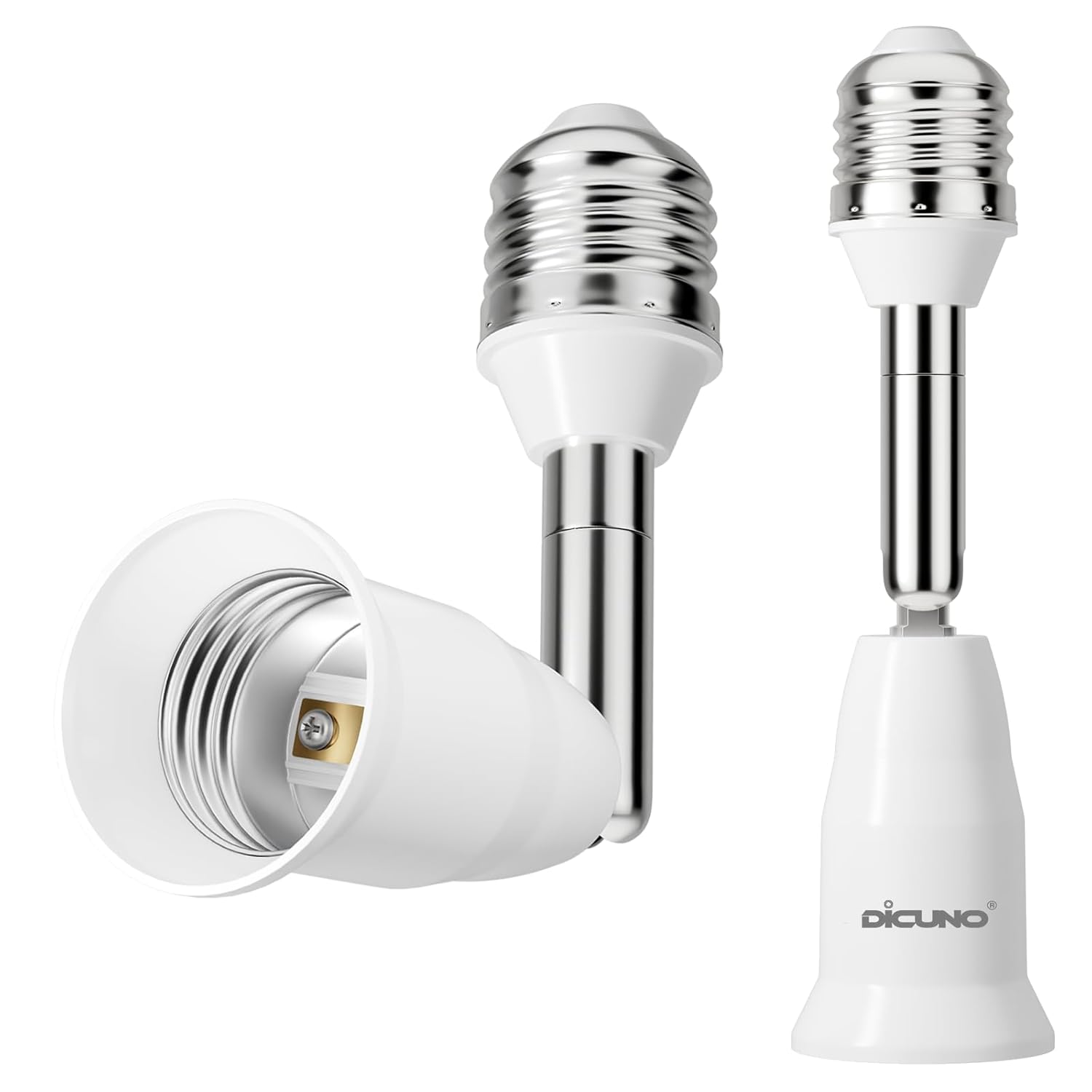 DiCUNO E26 Adjustable Light Socket Extender, 4.5-Inch Extension, 350 ...