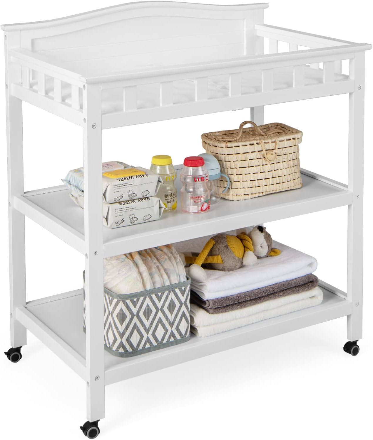 Amazon.com: Costzon Baby Changing Table, Infant Diaper Changing Station ...