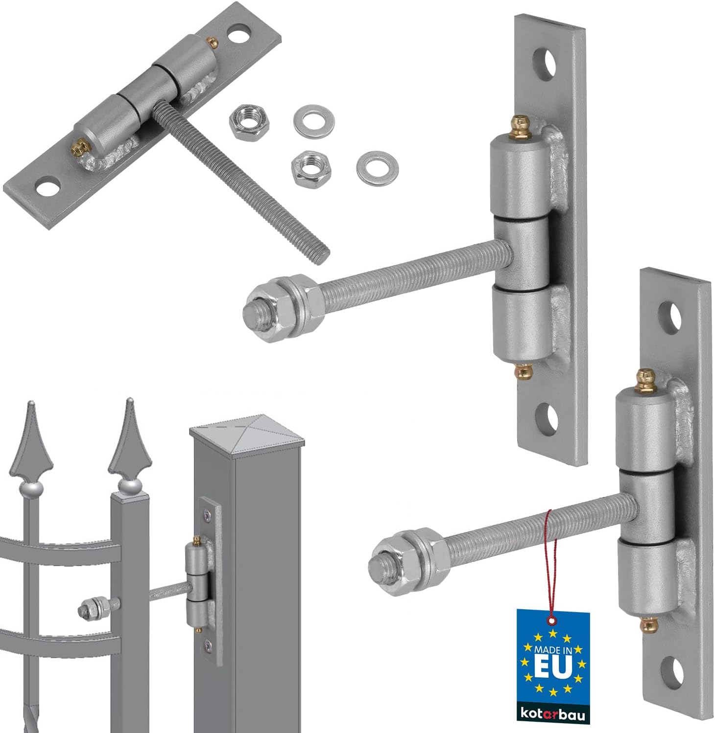 Gond de porte réglable M16 - Avec une plaque à visser galvanisée ...