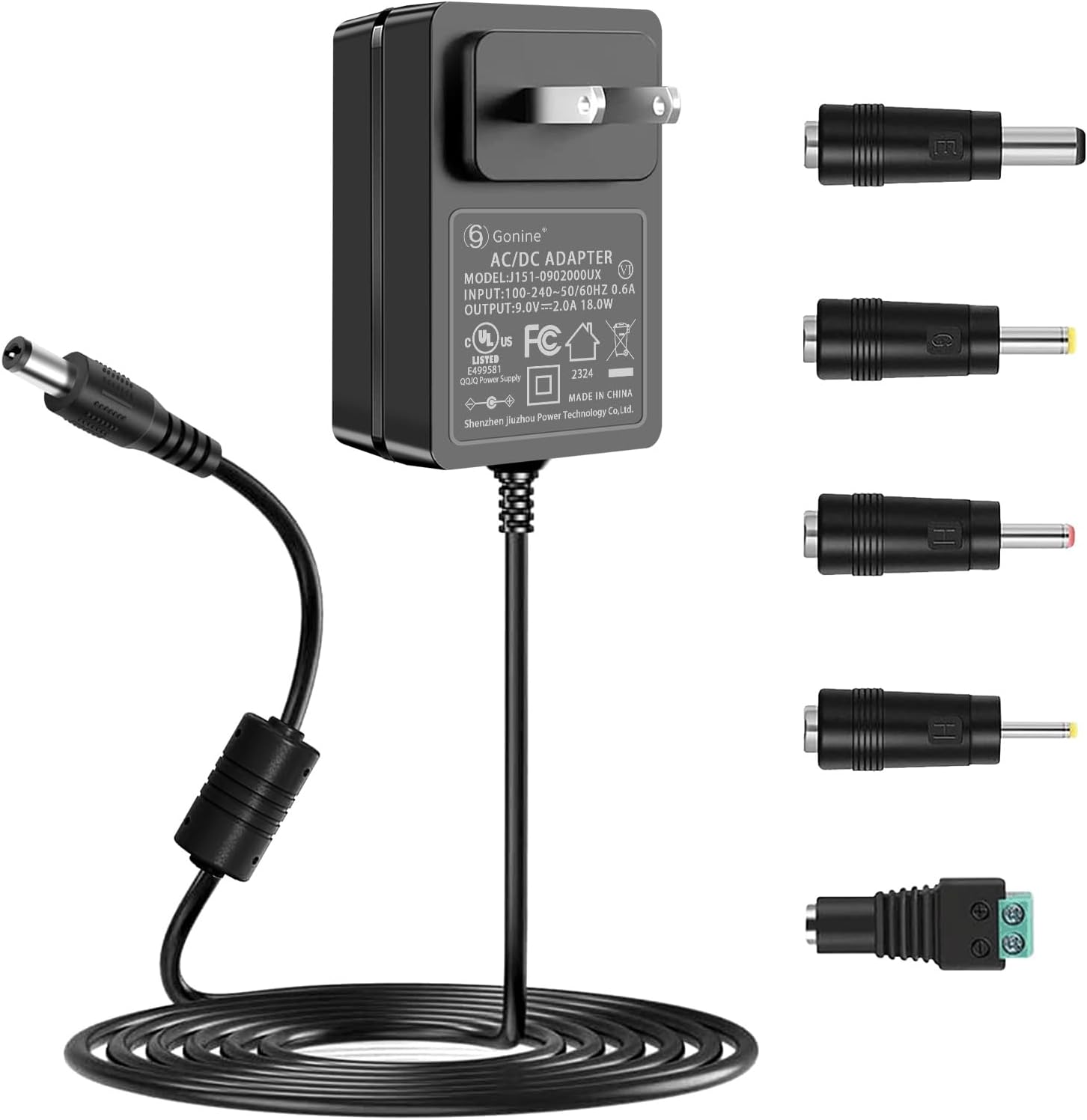 Amazon.com: SupplySource 9V 600MA 9V 0.6A Switching Power AC Adapter ...