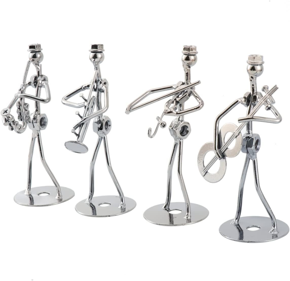 Amazon.com: 8 Pcs Iron Guitar Player Sculpture Small Iron Sculpture ...