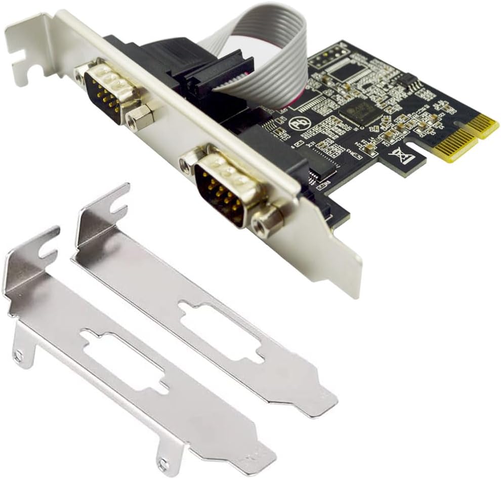 axGear Serial PCI-E Controller Card DB9 Com Port PCI Express Adapter 2 ...