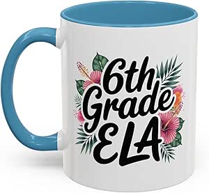 Amazon.com | 6th Grade ELA Teacher Appreciation Coffee Mug, Tropical ...