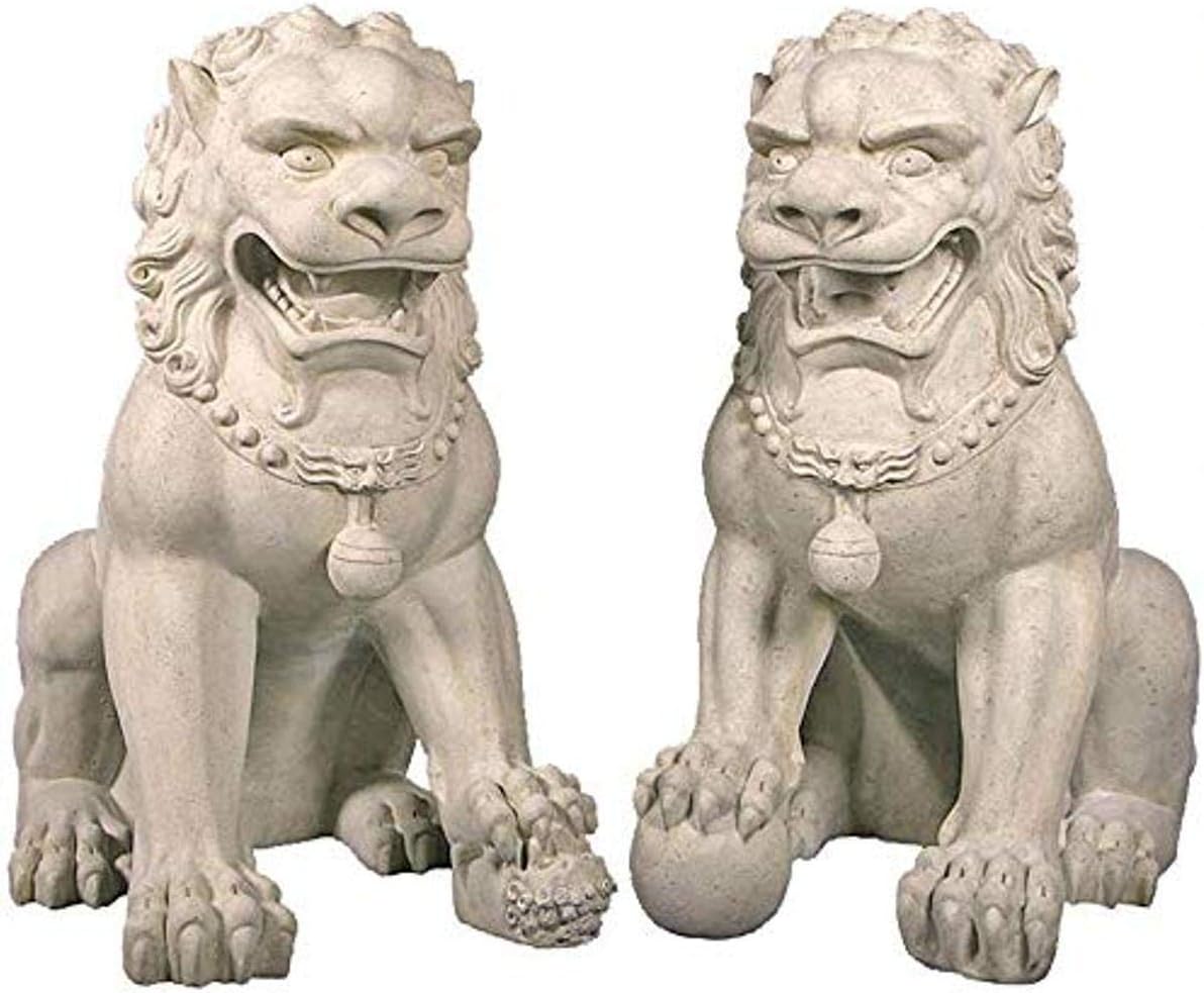 Amazon.com : Design Toscano Set of Male & Female Foo Dogs (Alone ...