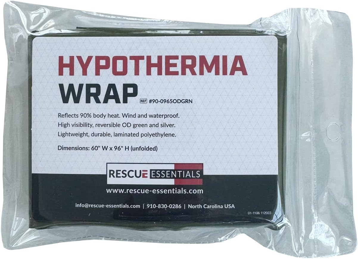 Amazon.com : Rescue Essentials Hypothermia Wrap Blanket, Oversized 60 ...