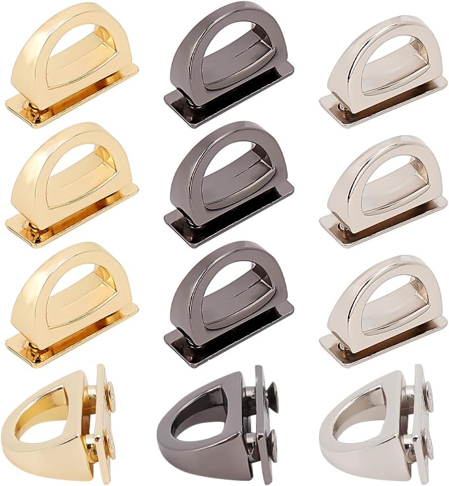 WADORN 4 Sets Metal Side Clip Hardware for Bag, Purse Suspension Clasp ...