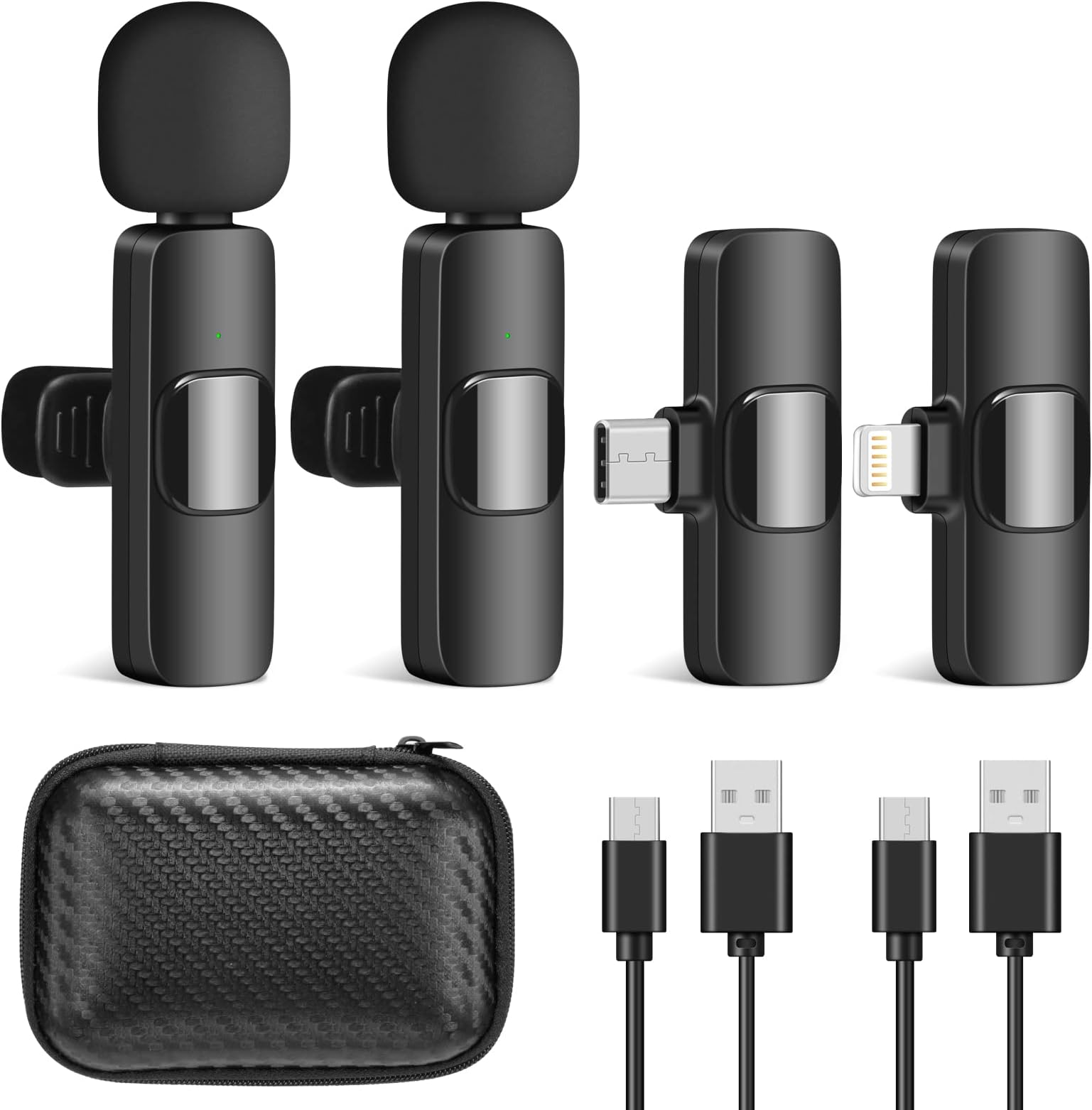 Amazon.com: 2 Pack Wireless Mini Lavalier Lapel Microphone for iPhone ...