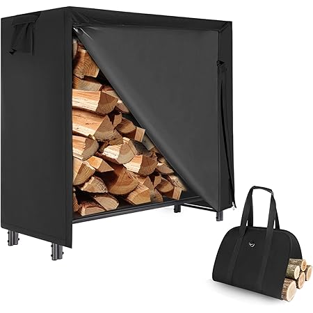 Amazon.com : Amagabeli 4ft Firewood Log Rack with Cover Combo Set ...