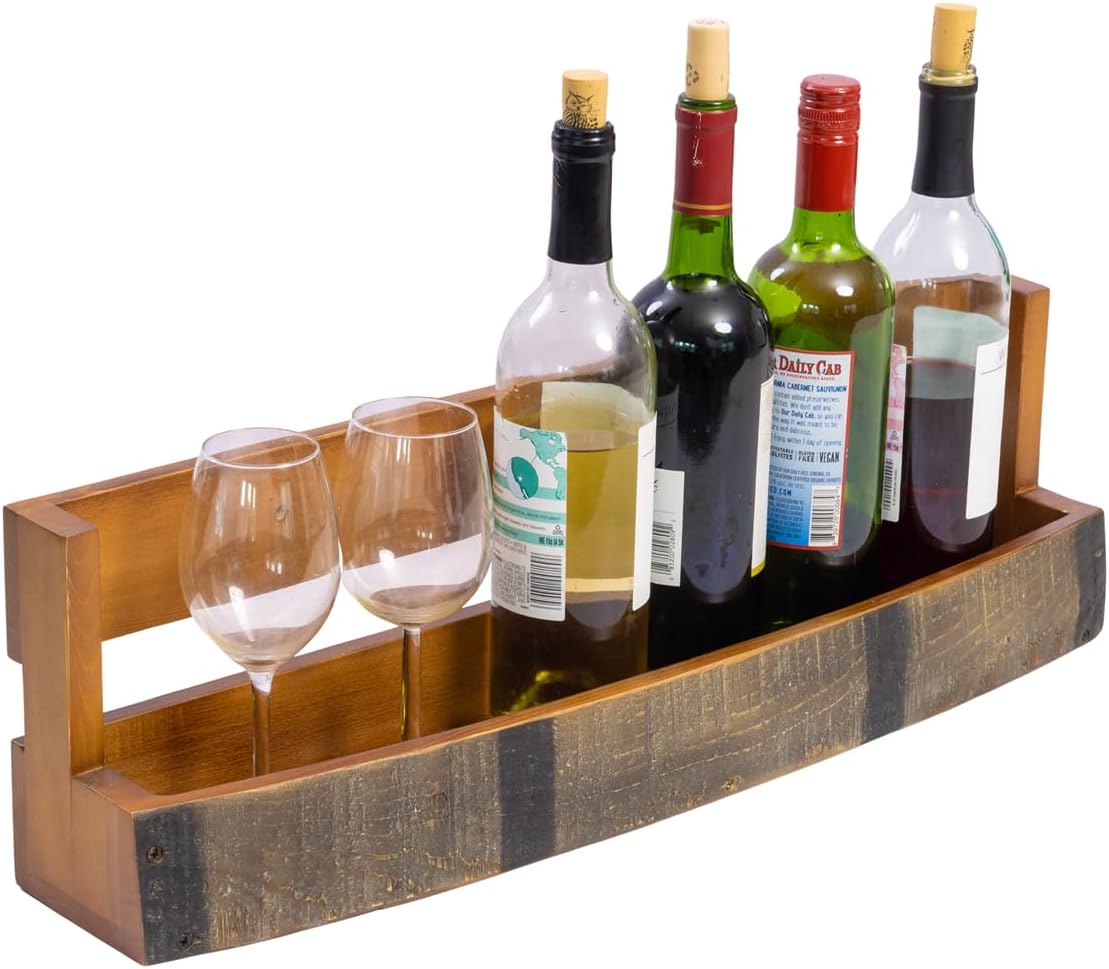 Amazon.com: RELODECOR Whiskey & Wine Barrel Shelf: Wall-Mounted Wooden ...