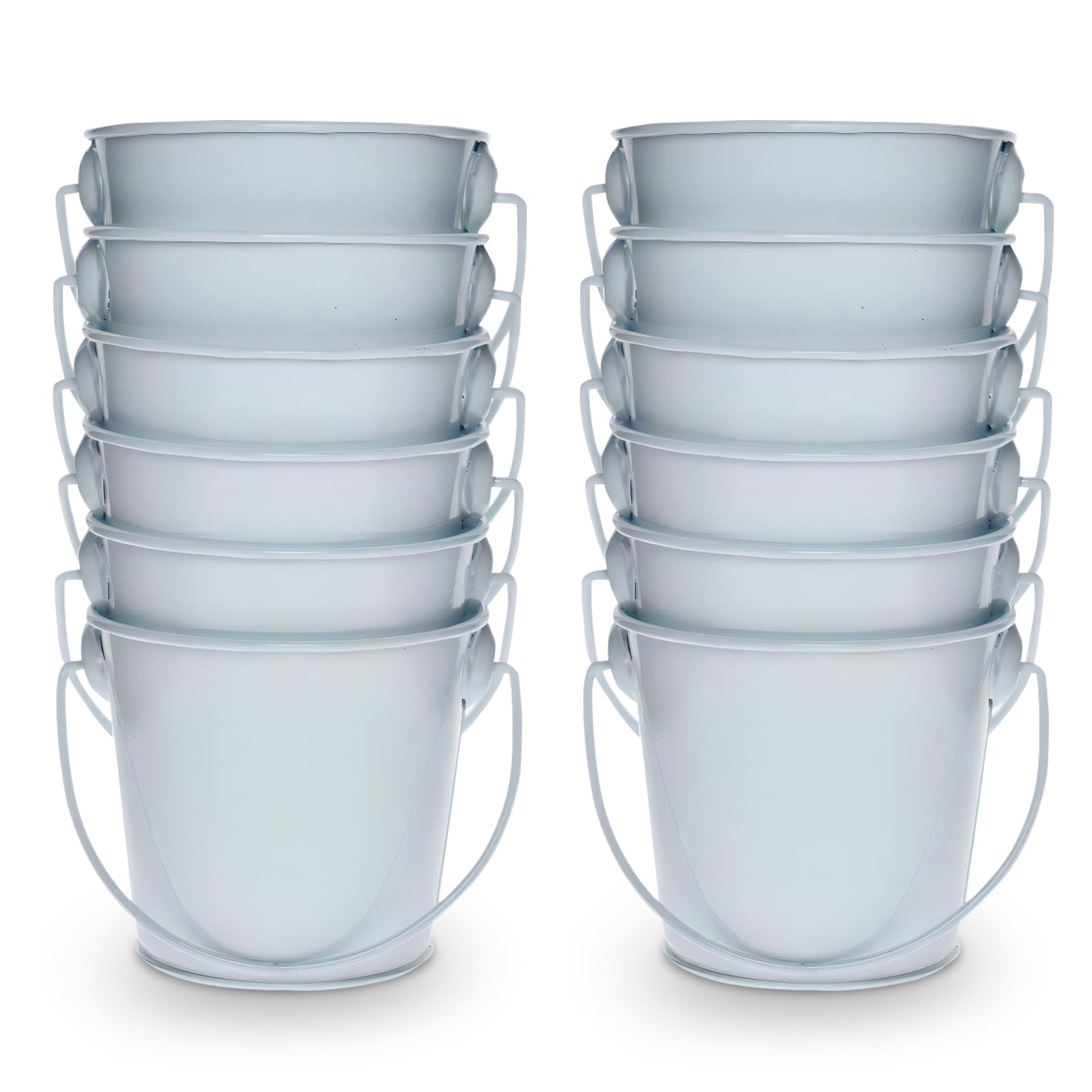 Amazon.com: TAKMA 3.1Inch Galvanized Mini Tin Buckets – 12Pcs White ...