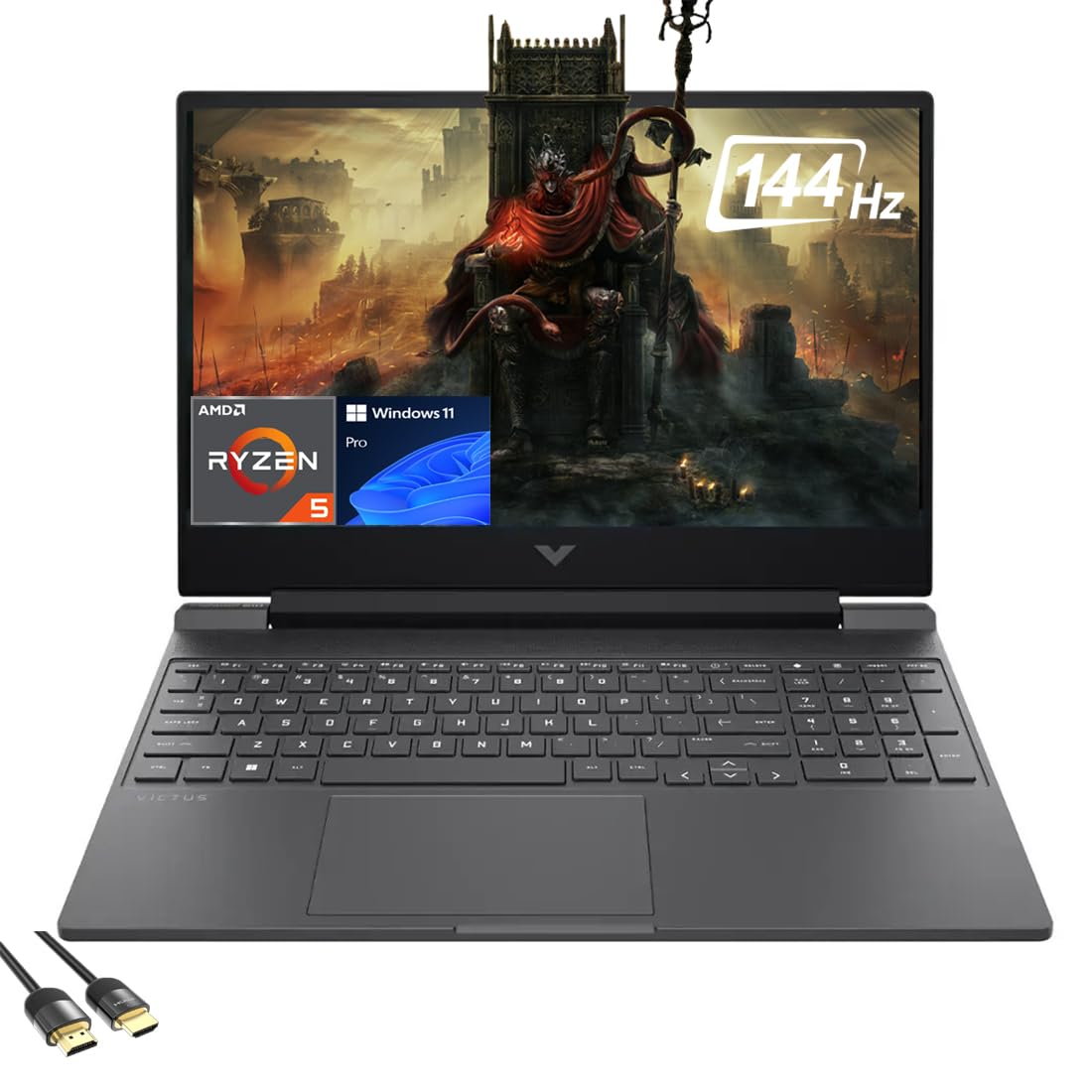 HP Victus Gaming Laptop, 144Hz 15.6" Full HD IPS, Ryzen 5 7535HS (Beats ...