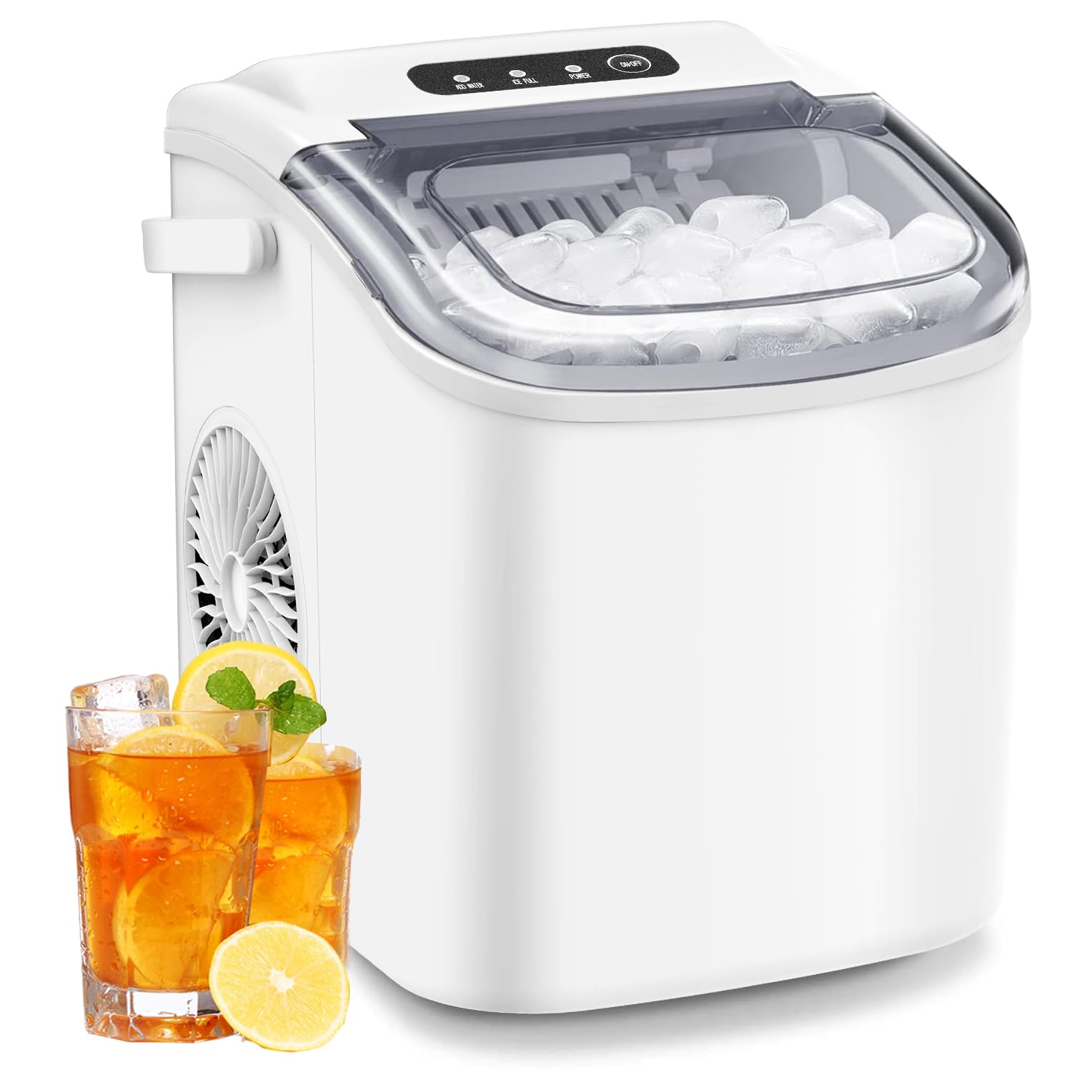 Ice Maker Machine Countertop, 26 lbs in 24 Hours, 9 Cubes Ready in 6 ...