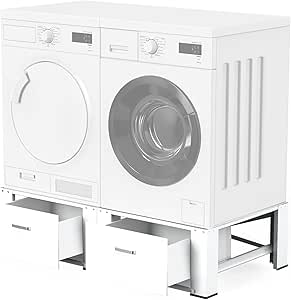 Amazon.com: 2 Pack Washer and Dryer Pedestals with Drawer, 29'' Laundry ...